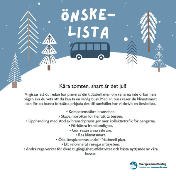 Önskelista till tomten 2023 - Transportföretagen